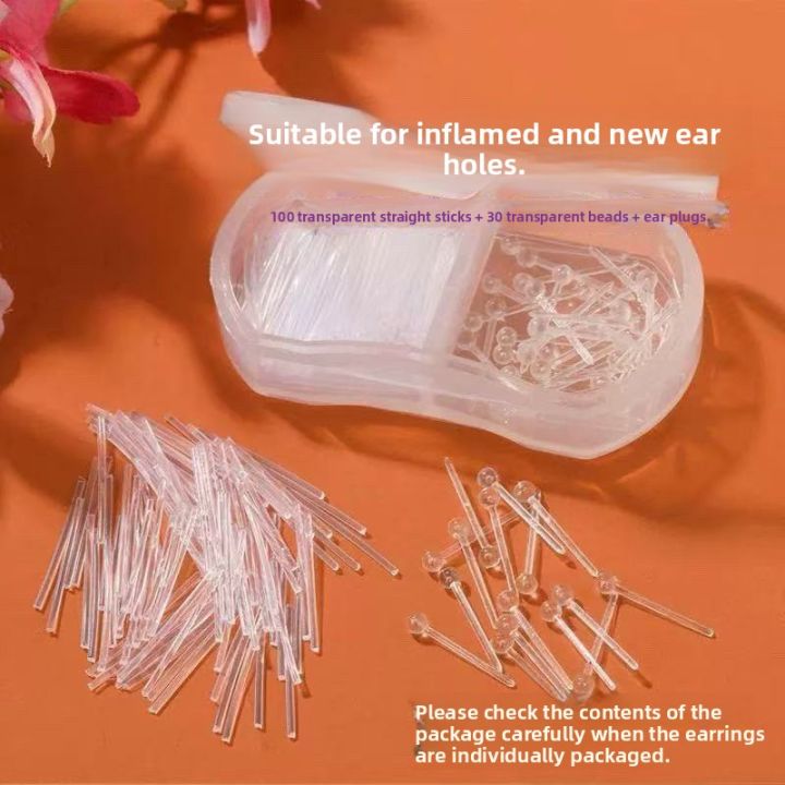 New Transparent Resin Ear Bar Professional Ear Needle Ear Stick Plastic ...