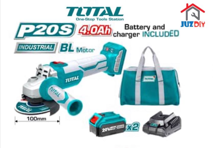 TOTAL Cordless Brushless Angle Grinder | Lazada