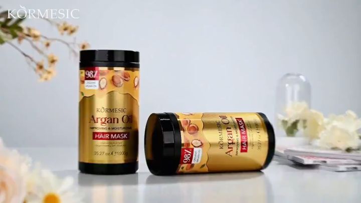 【FREE GIFT】Kormesic Argan Oil Mask 1000ML Keratin Hair Mask Repair ...