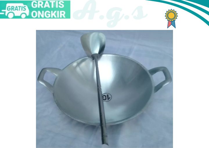 Wajan No 10 Bonus Sodet Stainless - Kuali Free Sutil | Lazada Indonesia