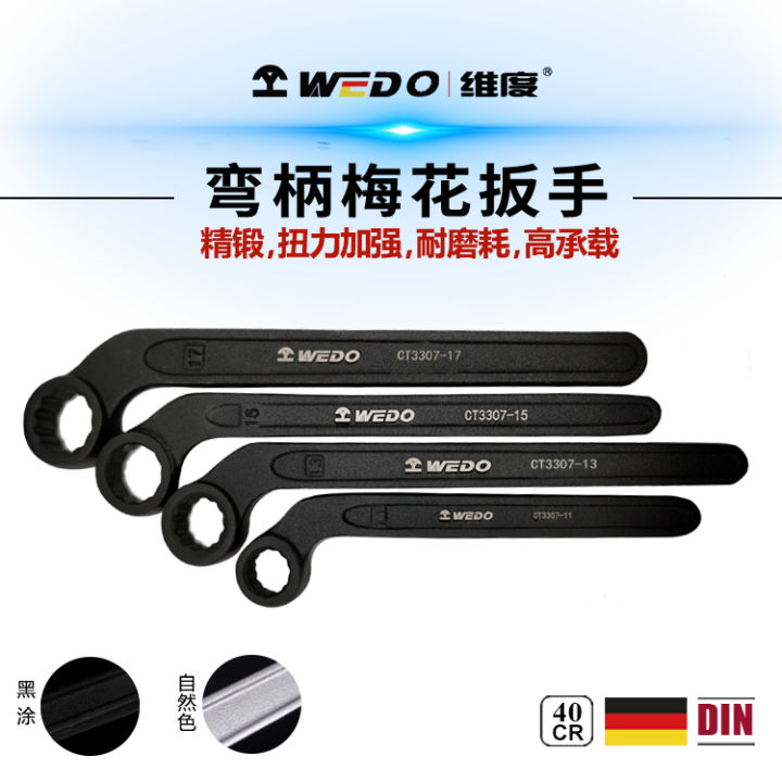 Curved Handle Plum Wrench Curved Single Head Marine Crank Metric ...