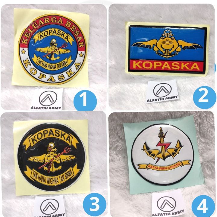 Stiker Kopaska Timbul Logo 6x7 cm motor mobil Tahan Air Alfatih Army ...