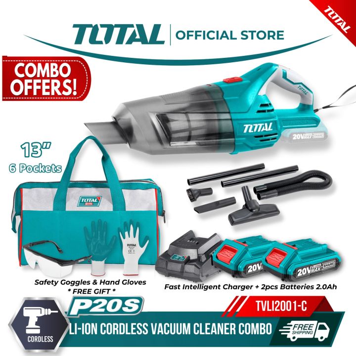 Total Li-ion Cordless (P20s / 20V) Vacuum Cleaner + 2 pcs Batteries ...