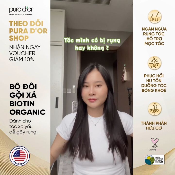Combo Gội - Xả Biotin Pura D'or Original Gold Label & Deep Moisturizing ...