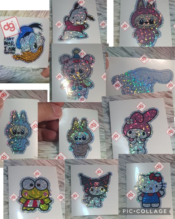 hologram stickers labubu sanrio donald duck hello kitty kuromi ...