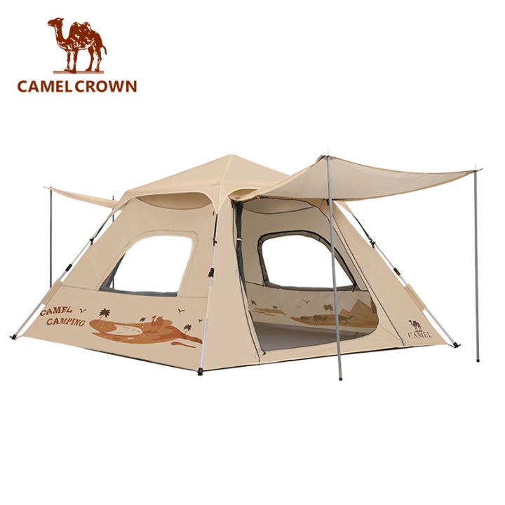 CAMELCROWN 4-5 People Automatic Tent 3 Doors Camping Family Instant ...