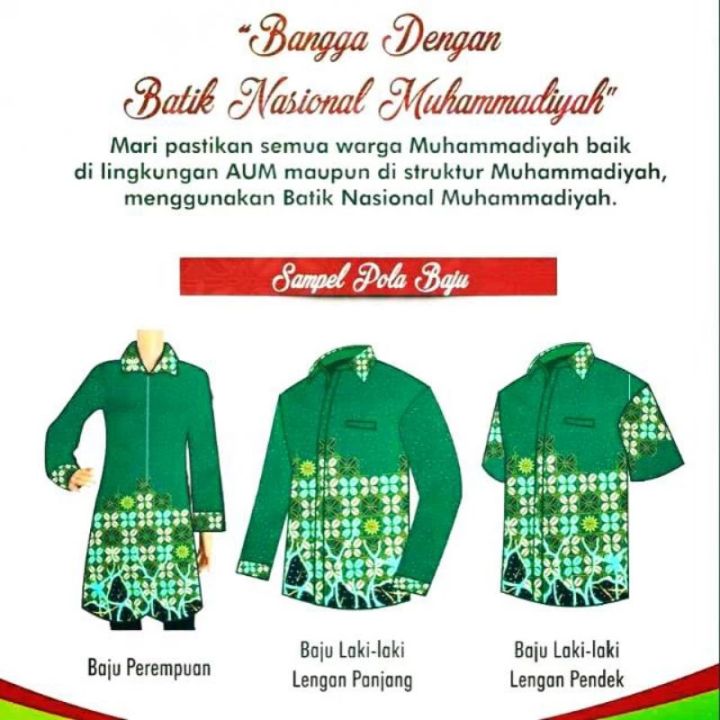 Seragam batik Muhammadiyah nasional terbaru pria dan wanita full furing ...