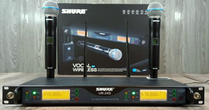 ไมค์ลอยคู่ SHURE UR24D Wireless Microphone รับสัญญาณได้ไกล เสียงดีคมชัด ...