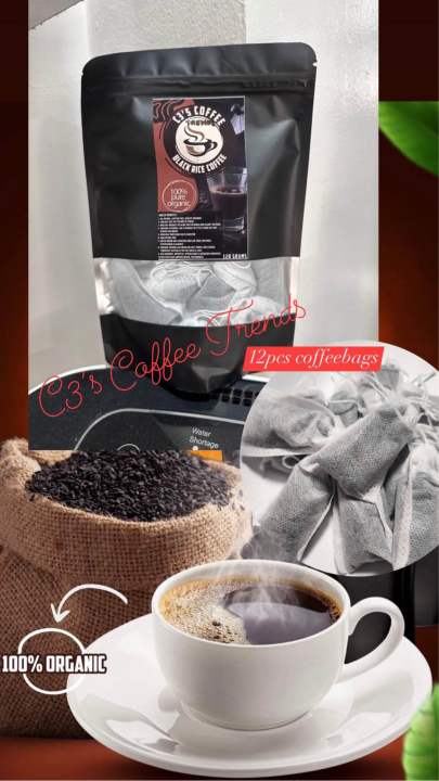 Organic Black RICE COFFEE 12pcs coffeebags | Lazada PH
