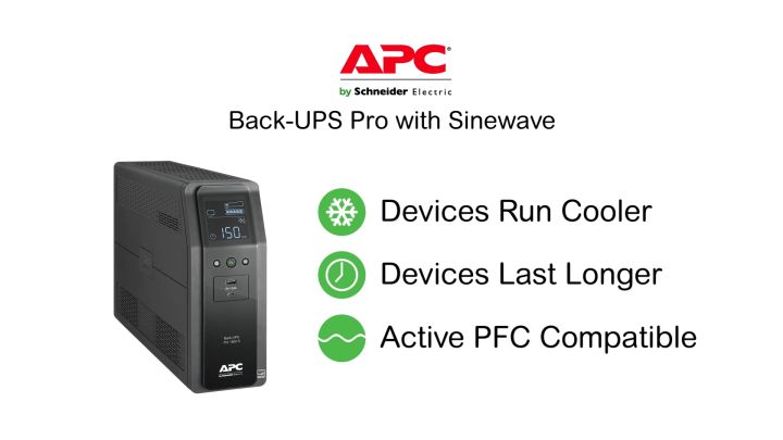 APC Back UPS Pro BR 650VA, 6 Outlets, AVR, LCD Interface BR650MI ...