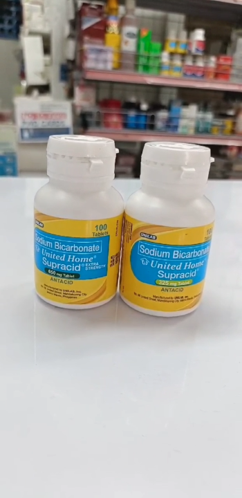 UNITED HOME SUPRACID Sodium Bicarbonate Tablet 650mg & 325mg (100 tabs ...