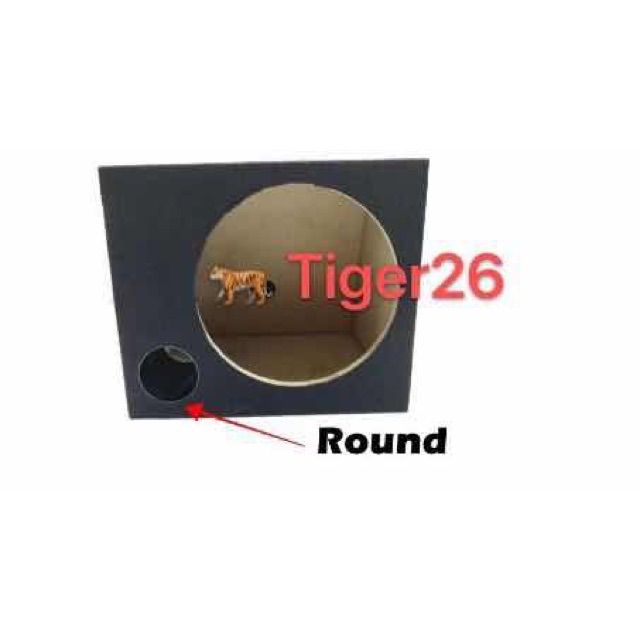 12” INCH SINGLE WOOFER BOX / SPEAKER BOX ROUND HOLE VENTED WITH CARPET ...