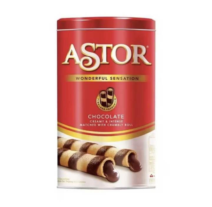 Astor Stick Wafer Roll Chocolate Wafers Stik Kemasan Kaleng 330gr ...
