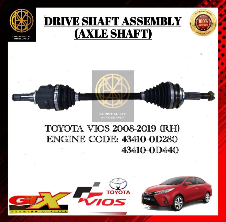 GTX DRIVE SHAFT (AXLE SHAFT) ASSEMBLY TOYOTA VIOS 2008-2019 (RH) PART ...