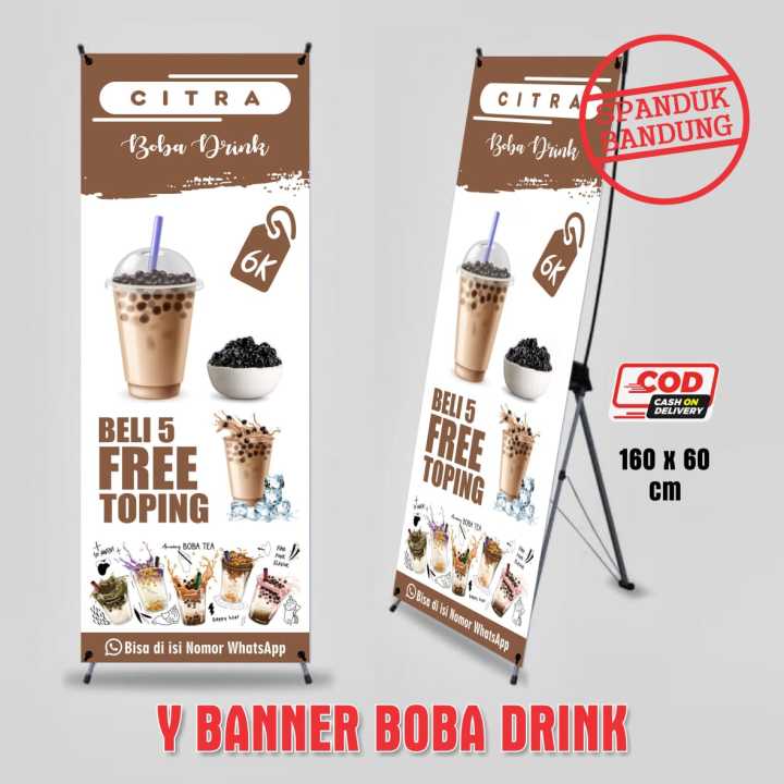 BANNER MINUMAN DAN MAKANAN / BANNER SPANDUK UKURAN 60 X 160 CM / tanpa ...
