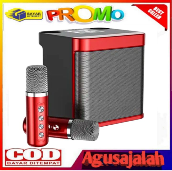 SPEAKER BLUETOOTH KTV MICROPHONE WIRELESS DOUBLE X BASS RADIO 100% ...