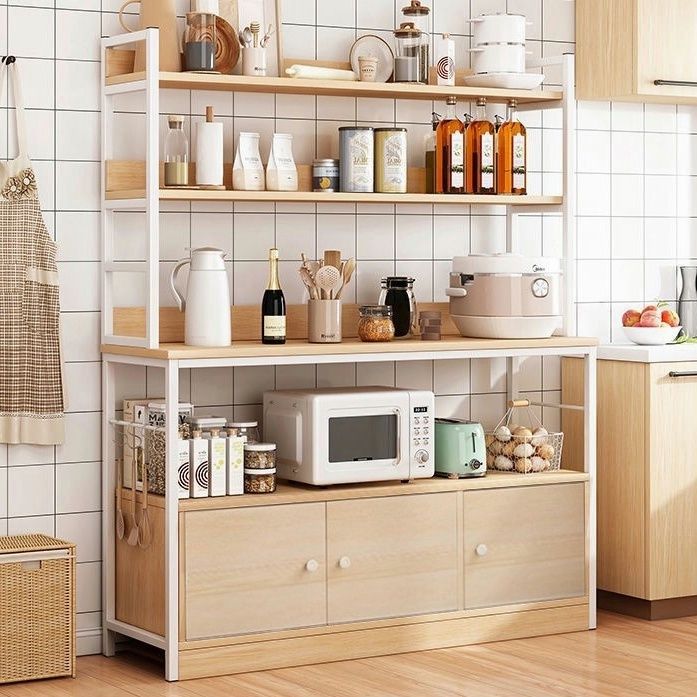 Kitchen Storage Dish Rack Cabinets With Doors Multilayer Cupboards ...