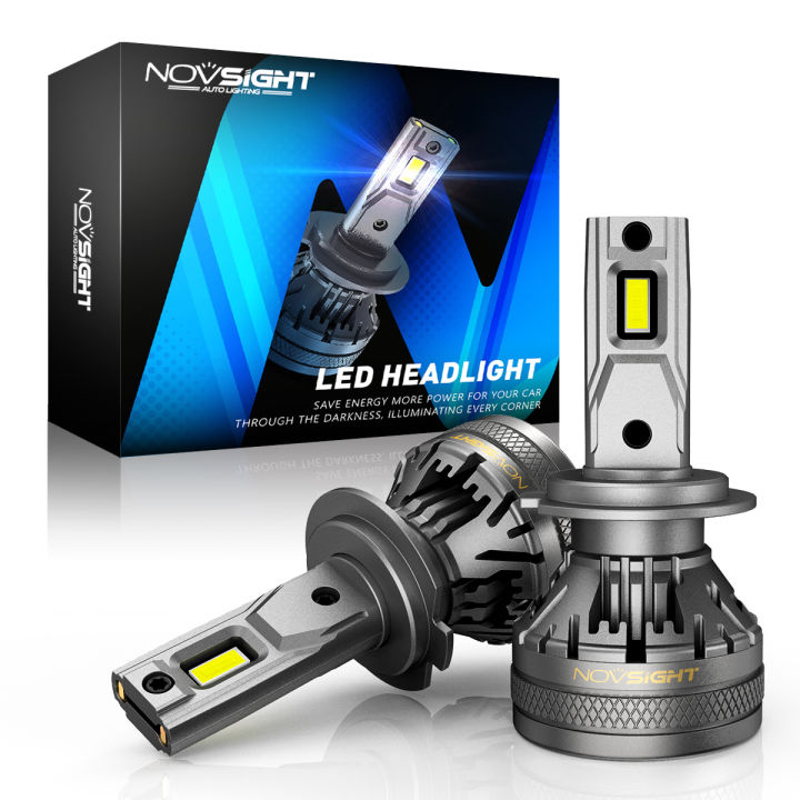 Novsight N37 H7 LED Headlight Bulb Kit 120W 22000LM 6500K Super Bright ...