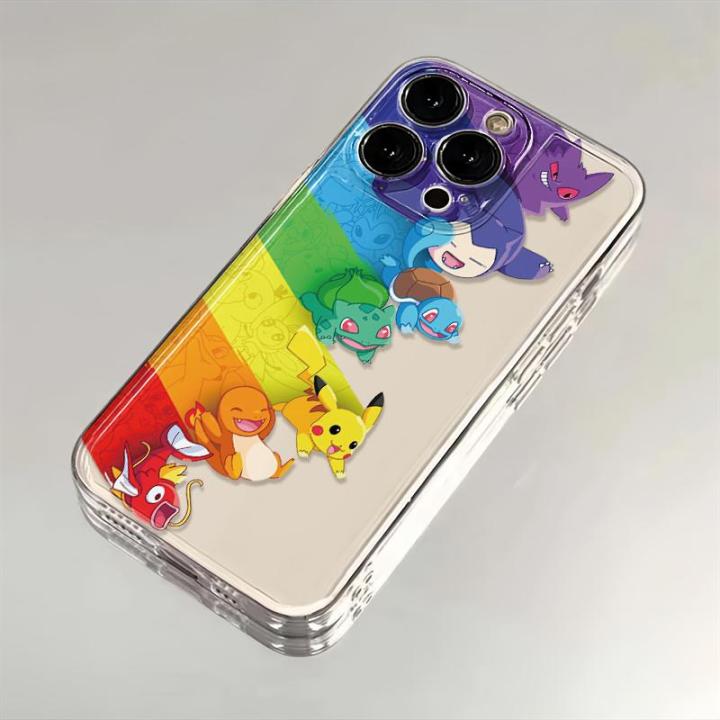 Transparent Pokemon Design Phone Case Full Cover Shockproof for Apple ...