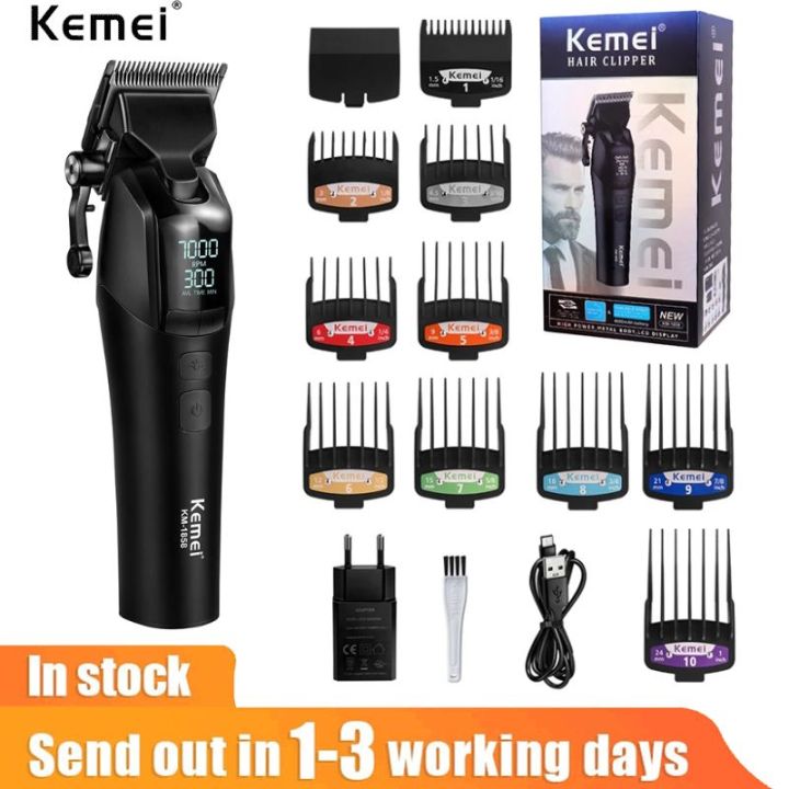 KEMEI Hair Clipper Professional Barber Hair Trimmer Rechargeable Hair ...