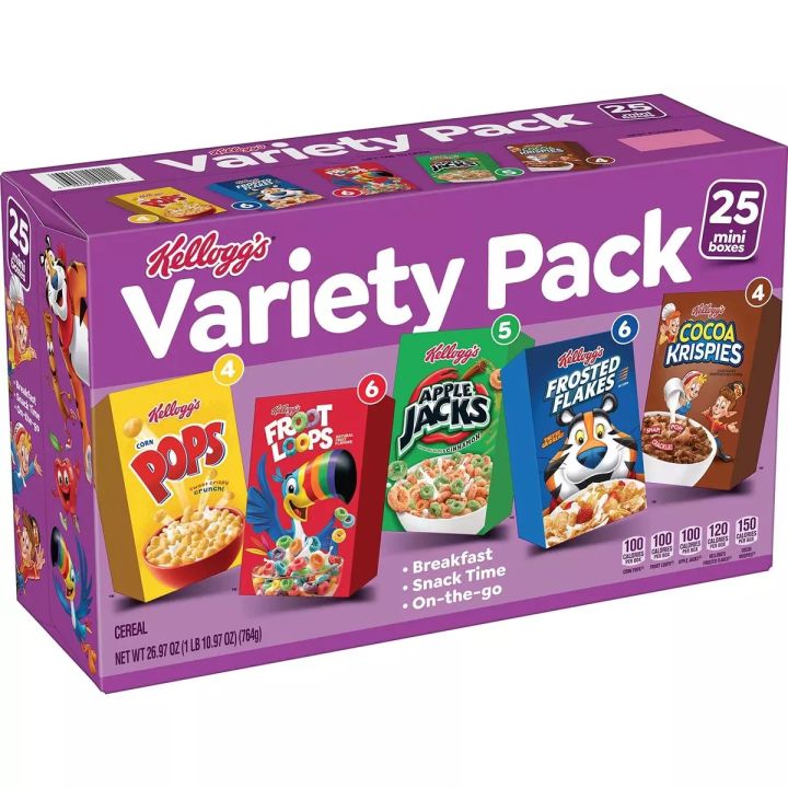 Kellogg's Mini Variety Pack Cereal ( 25 Packs), 764g | Lazada PH