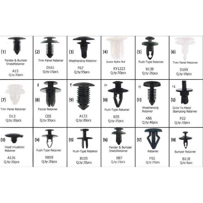 KANCING KLIP BUMPER FENDER BANYAK MODEL EXTERIOR INTERIOR ALL TYPE ...