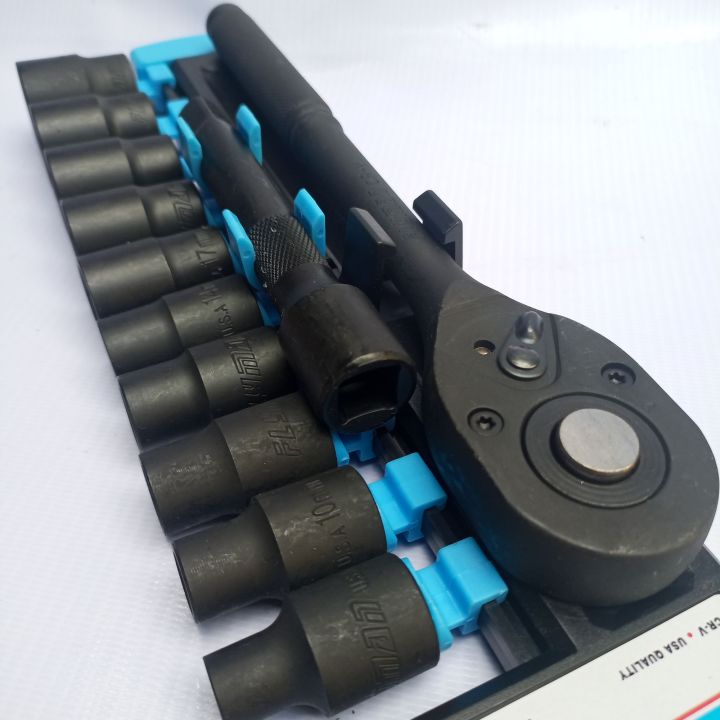 flyman socket 12pcs socket set 8mm to 24mm heavy duty tools | Lazada PH