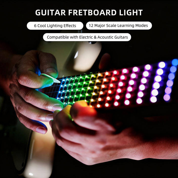 Guitar Fretboard LED Strip Light 6 Stage Lighting Mode &12 Scale ...