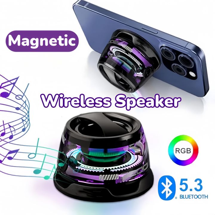 Magnetic Bluetooth 5.3 Speaker With RGB Light Portable Mini Sound Box ...