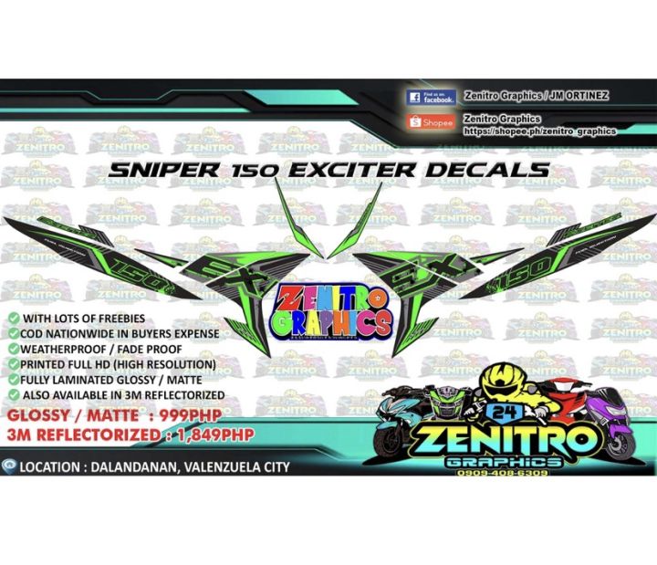 Green Exciter 150 decals | Lazada PH