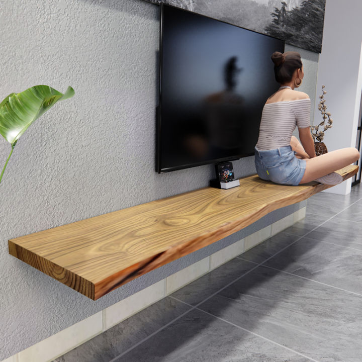Modern Simple Small Apartment Wall-Mounted TV Cabinet Single Shelf ...