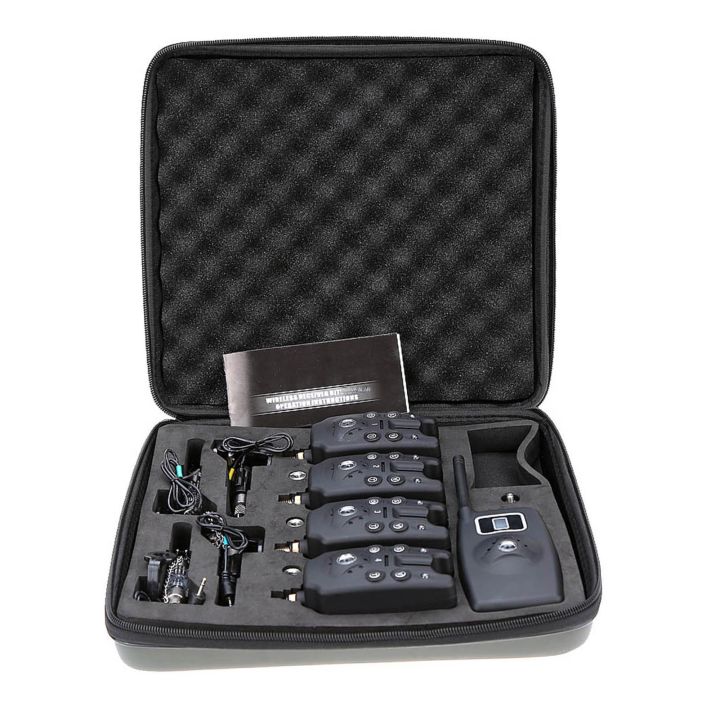 Wireless Digital Fishing LED Alarm Set 4 Fishing Bite Alarm 1 Receiver ...