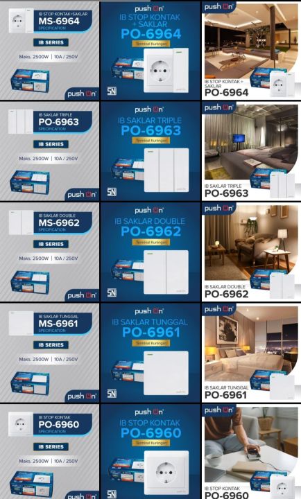 SAKLAR DAN STOP KONTAK PUSH ON | Lazada Indonesia