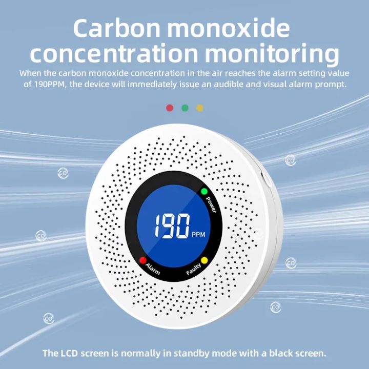Independent Carbon Monoxide Poisoning Smoke Detector Warning Alarm ...