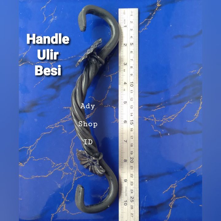 Ornamen pagar pintu besi Handle handel ulir besi ukuran panjang 26cm ...