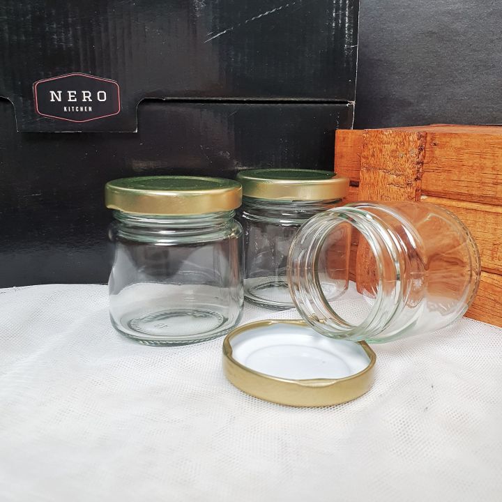 Jar Kaca Bulat 100ml / Jar selai / toples kaca / wadah bumbu / kemasan ...