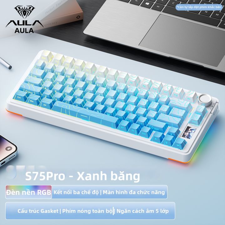 AULA | Bàn phím cơ không dây ba chế độ S75Pro, phù hợp cho chơi game ...