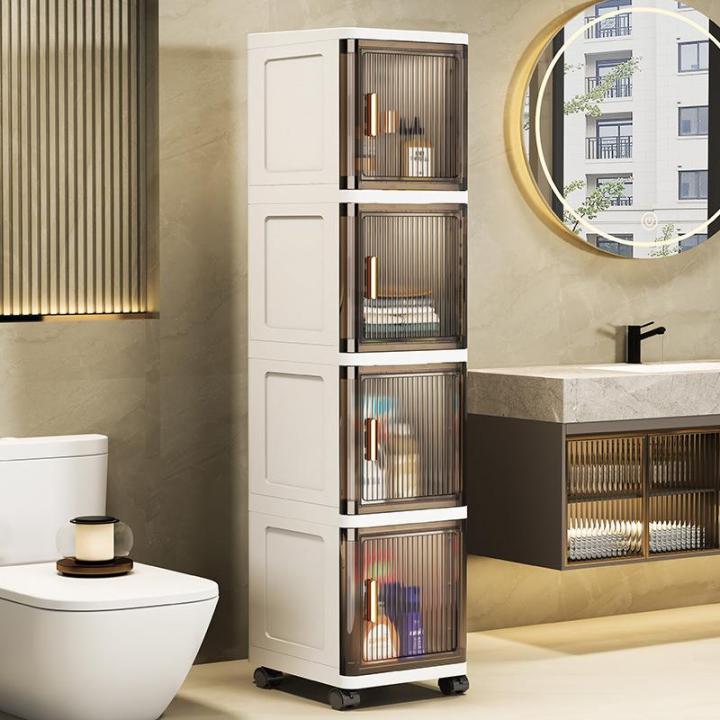 Mestercock | Narrow Sliding Door Home Storage Cabinet Transparent ...