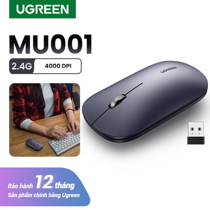 【2.4G】UGREEN MU001 Wireless Mouse 2.4G Silent Computer Mouse with USB ...