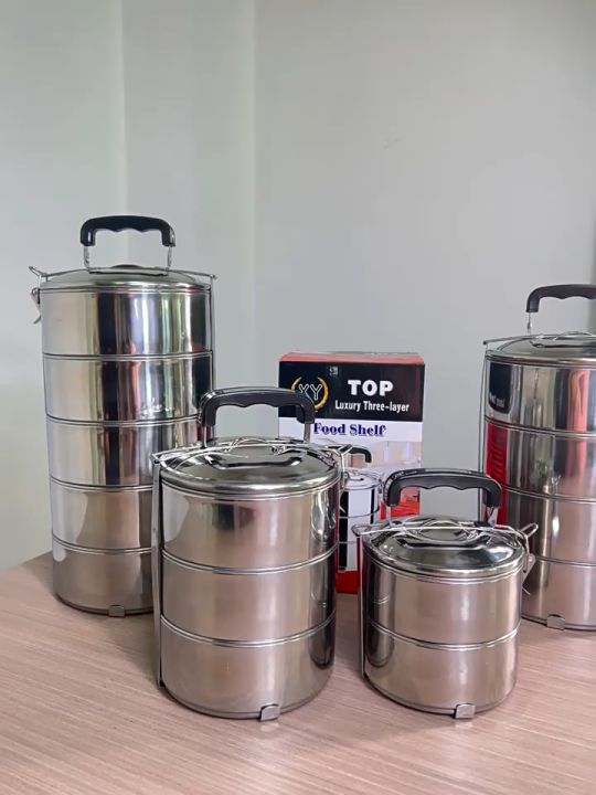 Stainless Steel Bento Lunch Box Tiffin Carrier Food Container Carrier ...