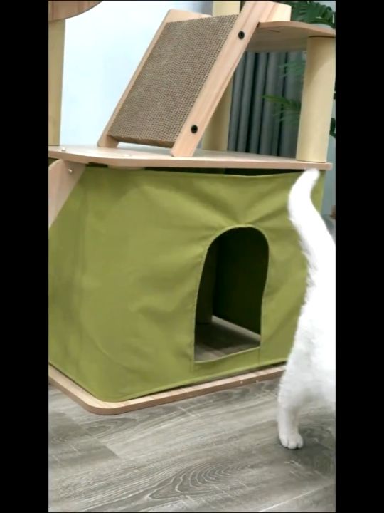 Cat Condo Wooden Cat Tree Multi-level Cat Climbing Sturdy Cat Tower Cat ...