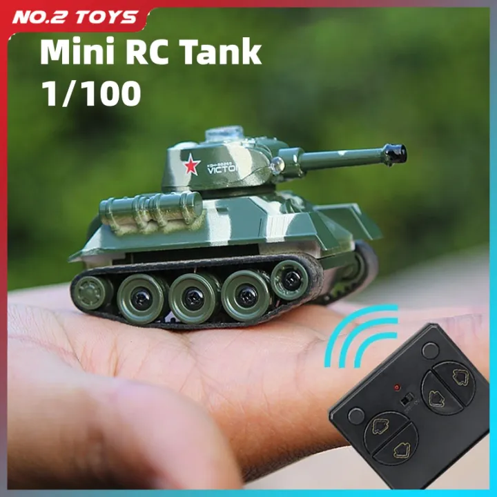 1/100 Mini RC Tank Model Imitate Remote Control Battle Tanks Electronic ...