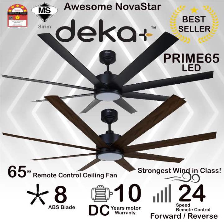 Deka + Prime 65LED 65" DC motor Remote control Ceiling fan huge size ...