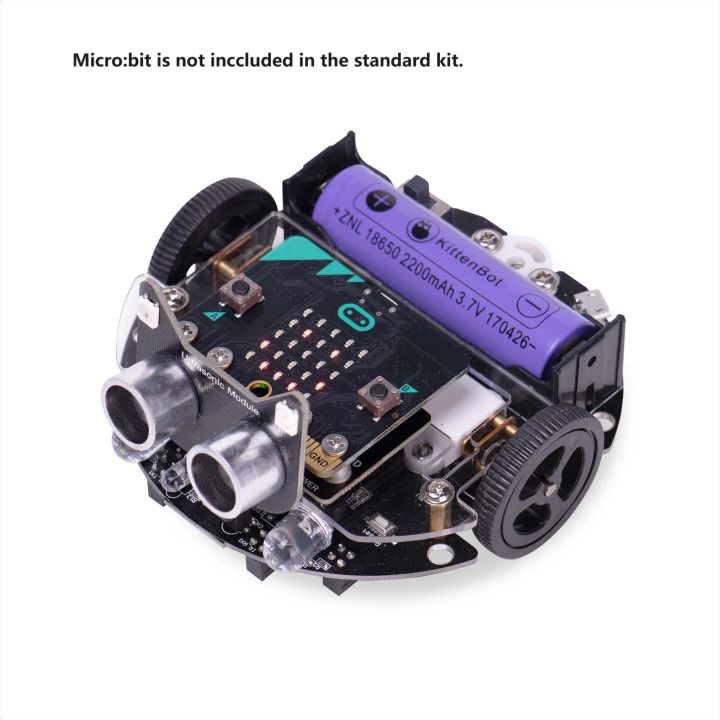 Kittenbot Mini Line Follower (LFR) Round Car Programmable Robot Kit for Micro:bit, STEM ...