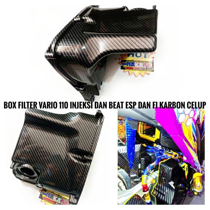 box filter motor vario 110 injeksi karbon celup carbon kotak box filter ...