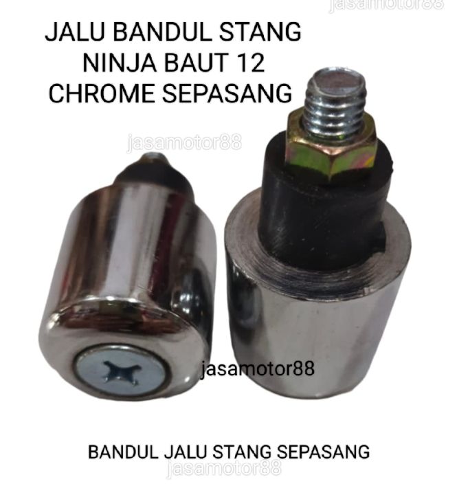 JALU STANG CHROME BESI MODEL NINJA BAUT 12 UNIVERSAL | Lazada Indonesia