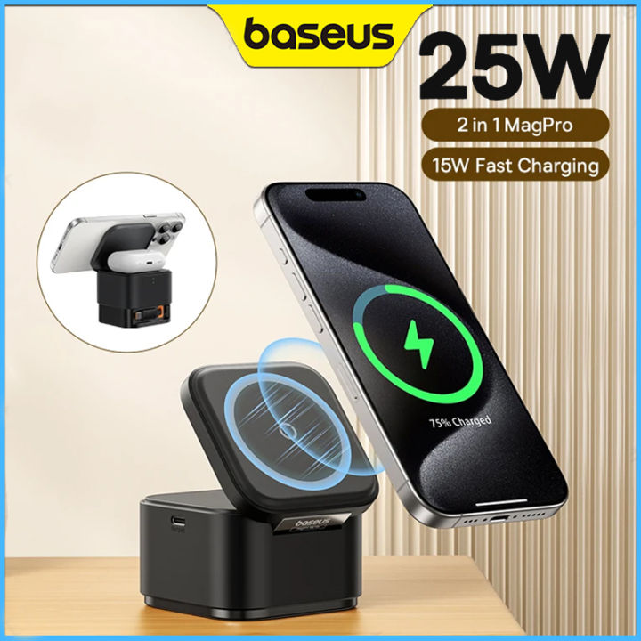 Baseus 25W Magpro Wireless Charger Stand 15W Fast Charging Qi Wireless ...