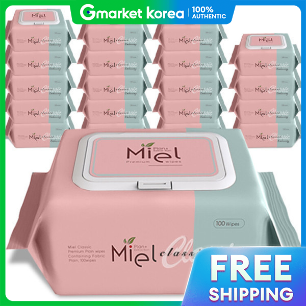 Miel Classic Embossed Wet Wipes, 100 Sheets, Cap Type, 20 Packs, Honest ...