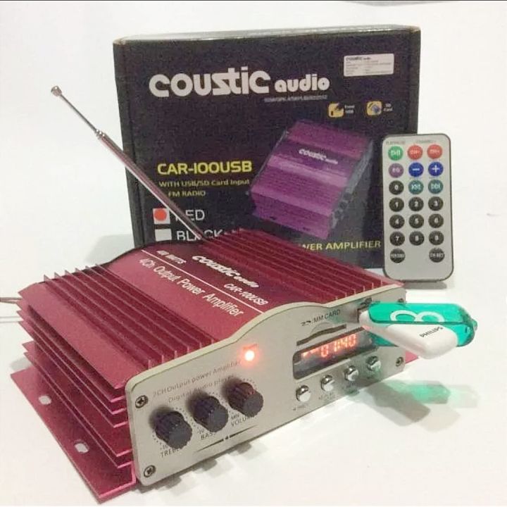 Amplifier Coustic Car 100 Usb 4Ch FM Radio | Lazada Indonesia
