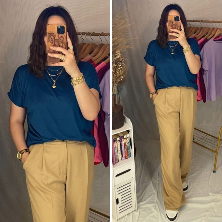 PLUS SIZE WOMEN CHUBBY Blouse Top Bat Sleeves XL 2XL 3XL Cotton Spandex ...